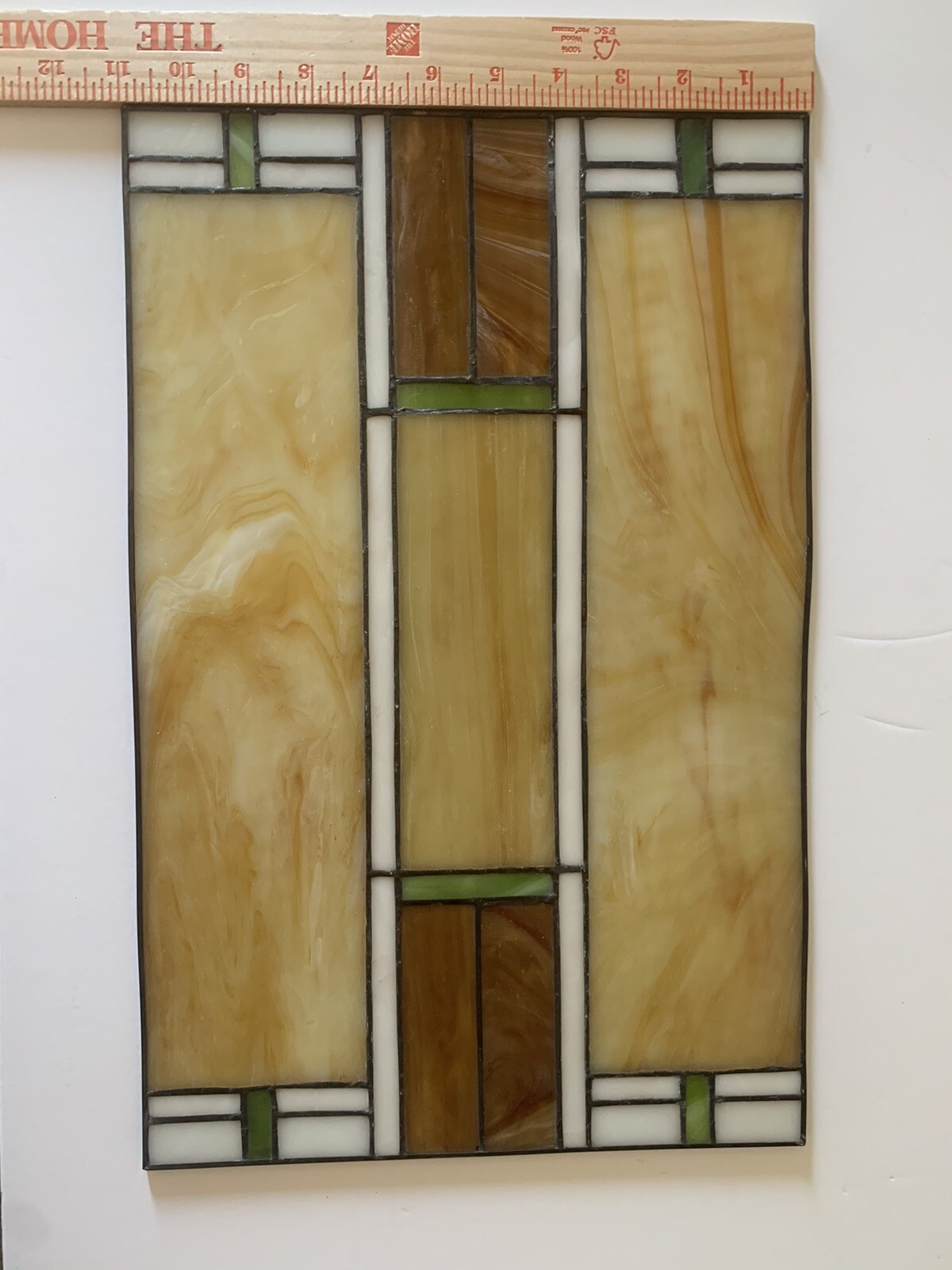 VTG Mission Style MCM Stained Glass Window Panel 17" | eBay