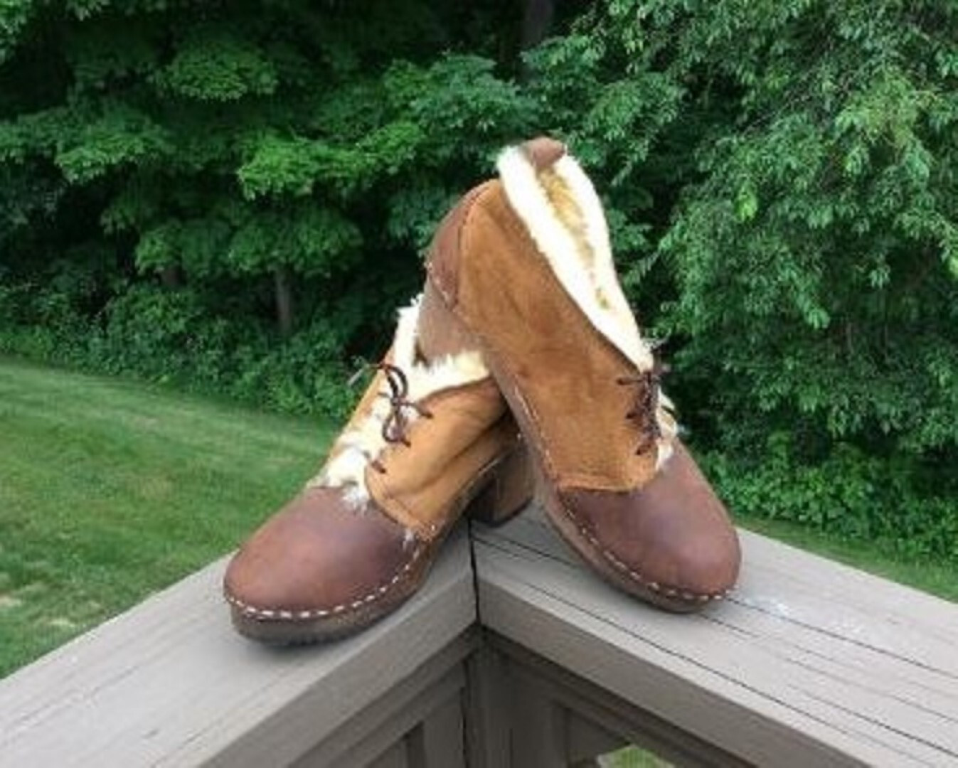 Vollsjo Swedish Clog Shoe Boots Shearling Lined Leather -Browns -Sz 40 ...