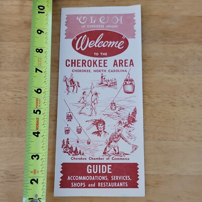WELCOME TO THE CHEROKEE AREA NORTH CAROLINA GUIDE BROCHURE INDIAN | eBay