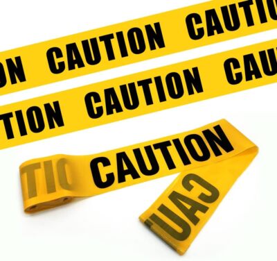 Yellow Warning Tape, CAUTION Barricade Safety Tape with Bold Black Font ...