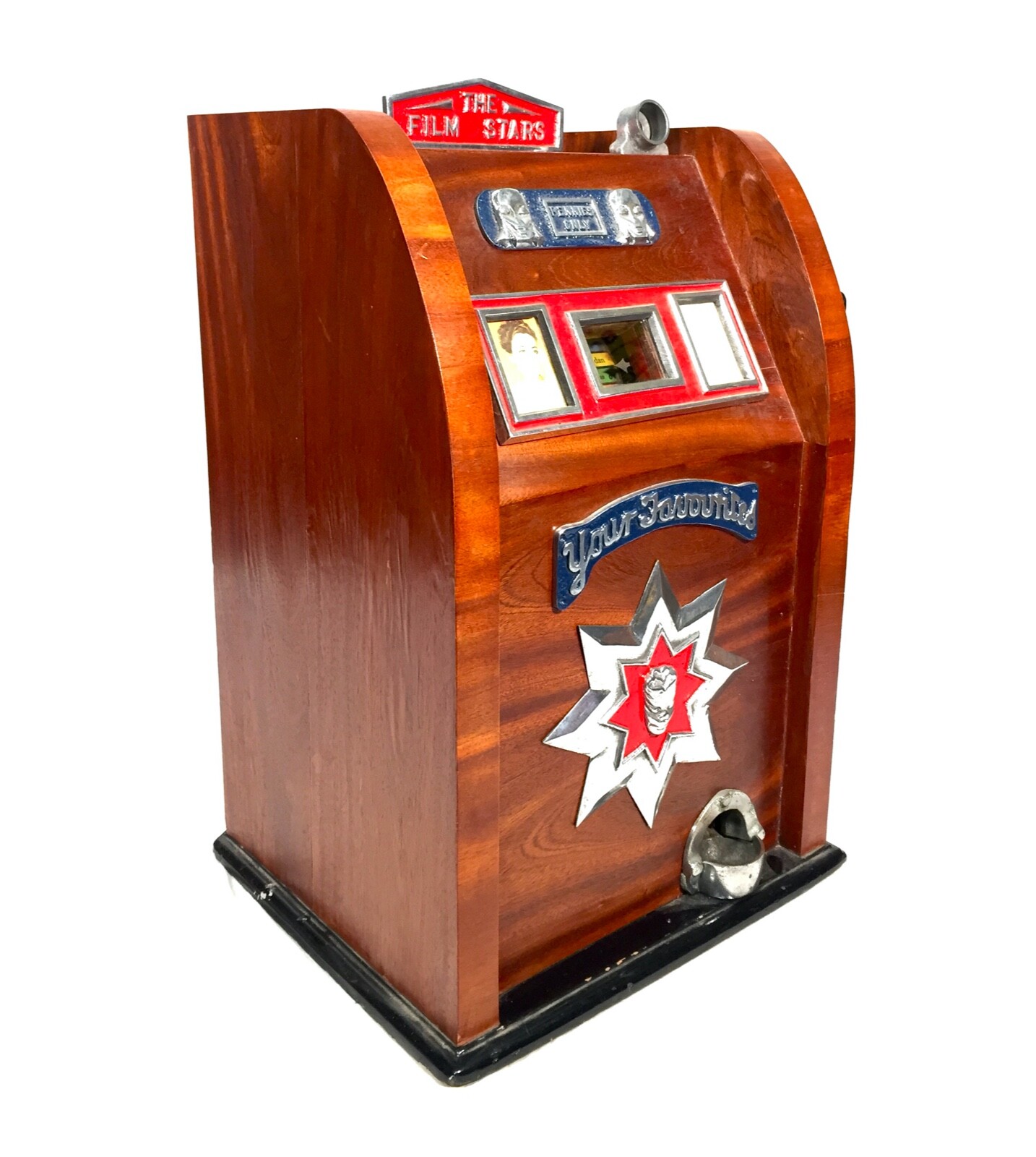 Antique One Arm Bandit Arcade Coin Operated Games Machine 'Film Stars ...