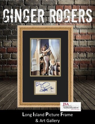 Ginger Rogers Signed Cut Card Custom Photo Framed Display JSA FREE SHIP ...