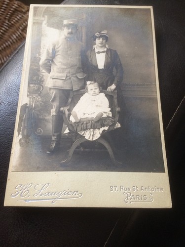 Ancienne Photo Famille Soldat Portrait Pose Guerre Paris Laugier ...
