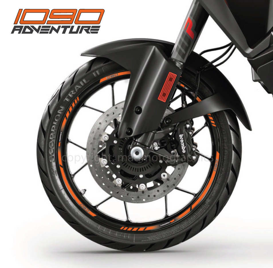 1090 Adventure motorcycle wheel decals rim stickers stripes Laminated ...