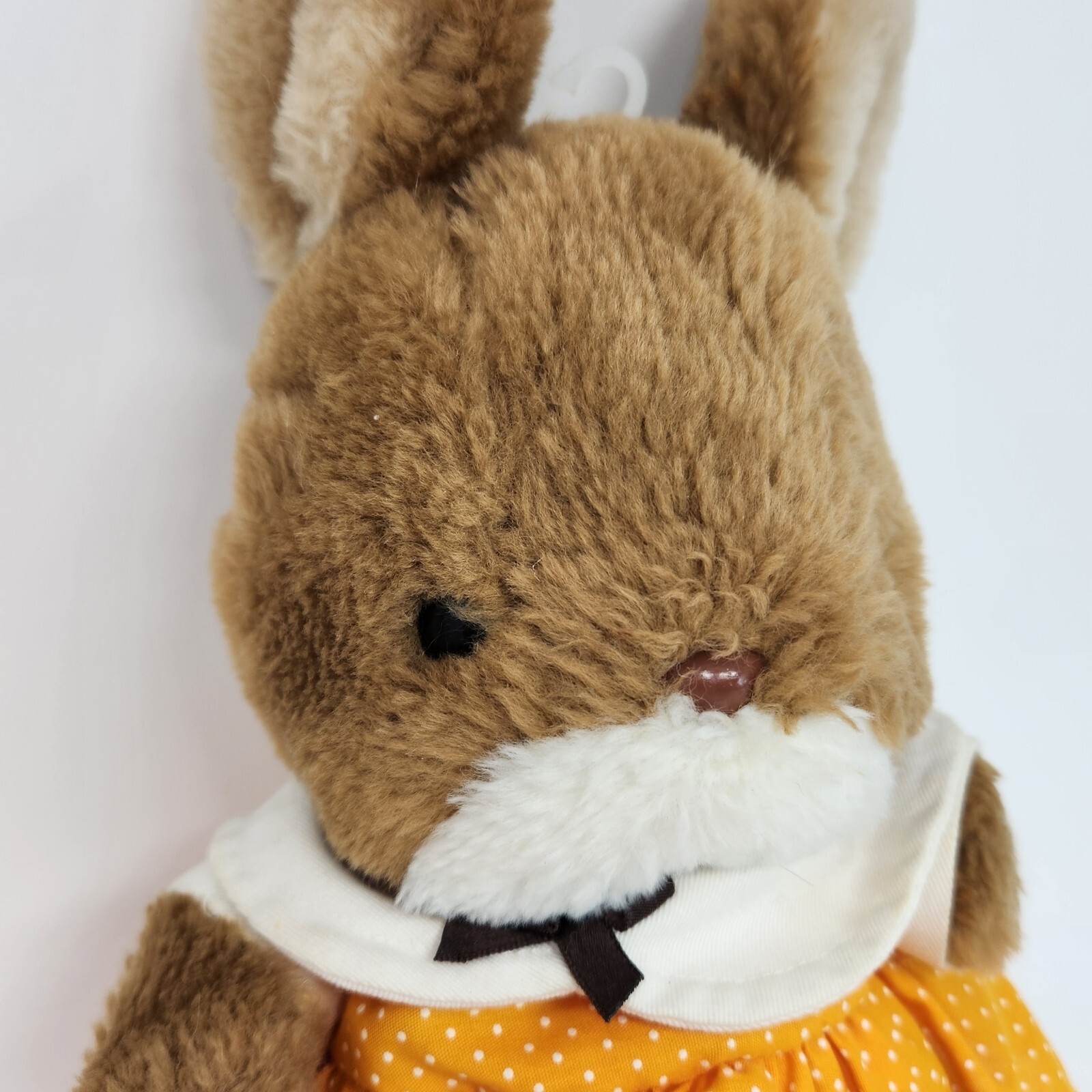 VINTAGE ATLANTA NOVELTY BROWN BUNNY RABBIT YELLOW DRESS STUFFED ANIMAL ...