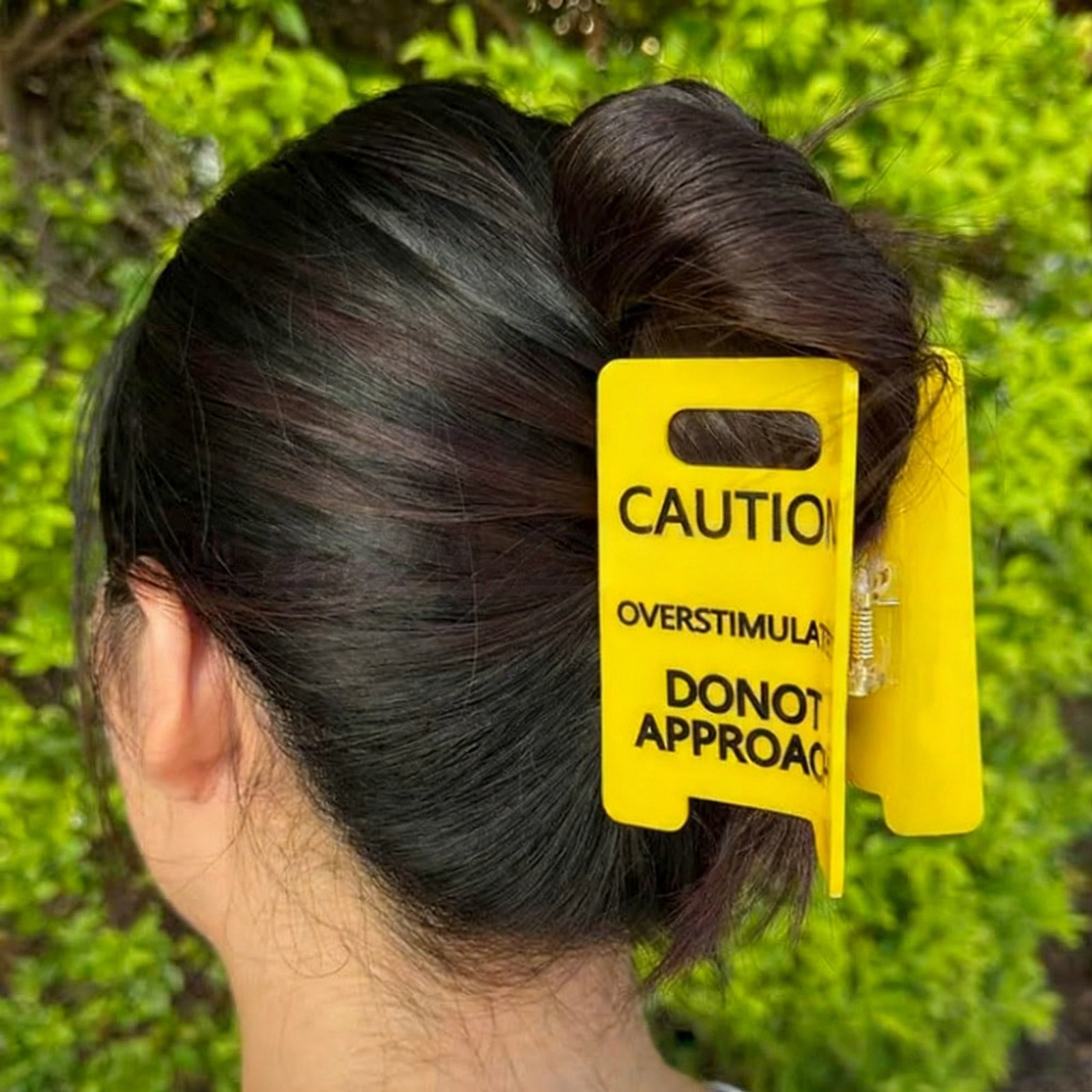 Fun Caution Sign Hair Claw Clip for Various Hairtype Easy Styling ...