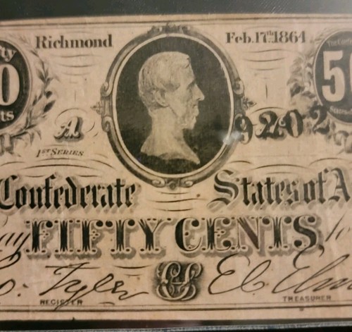 1864 Confederate Fractional 50 Cent Note Jefferson Davis Bust | eBay