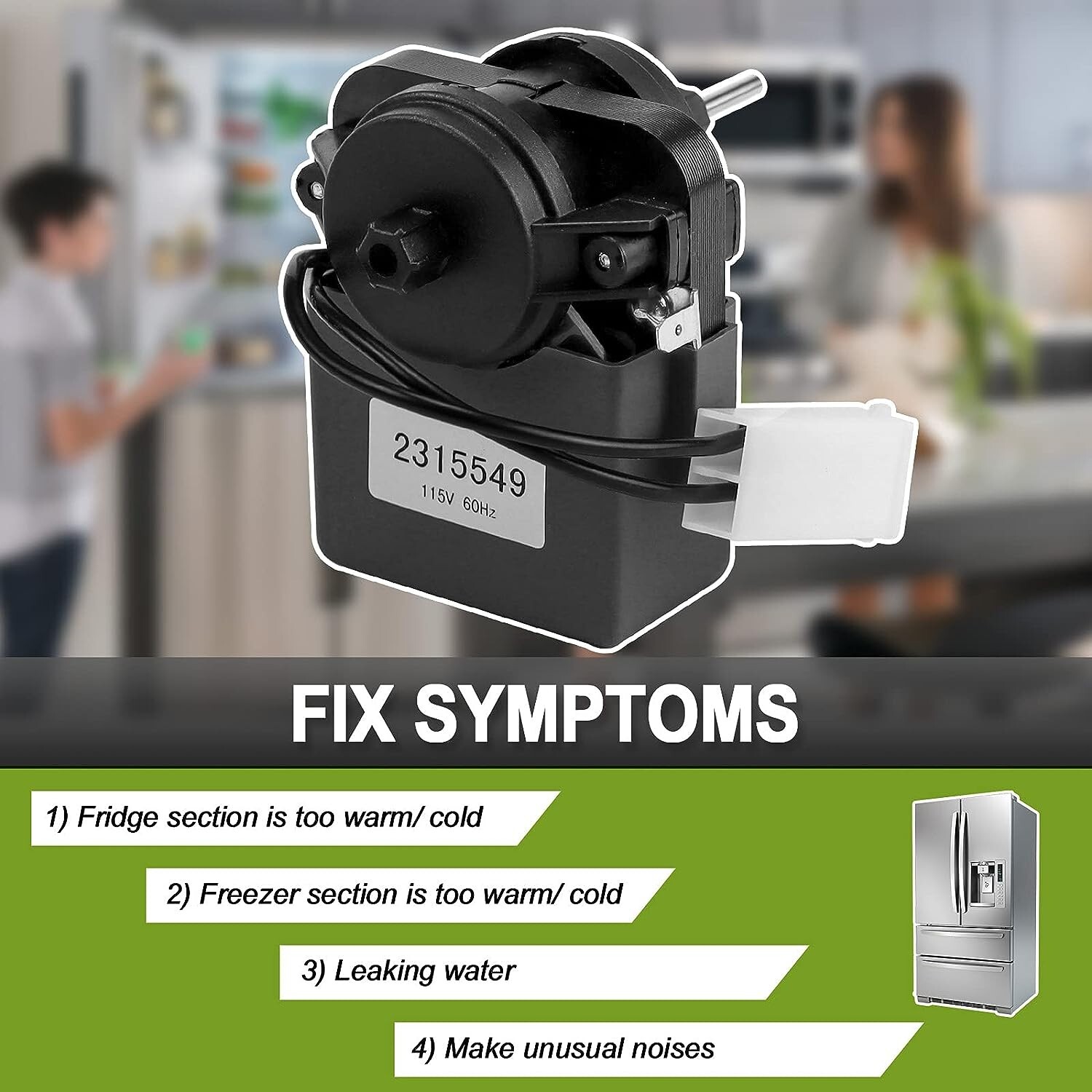 2315549 Wp2315549 Evaporator Refrigerator Fan Motor Replaces 2220569 ...