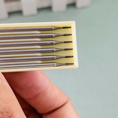 12PCS Dental Tungsten Carbide Clinic Lab Burs 2.35mm Cross Cut Drills ...