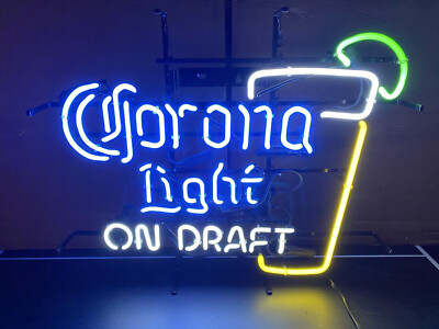 Corona Light On Draft Neon Sign Beer Bar Wall Decor Neon Bar Signs ...