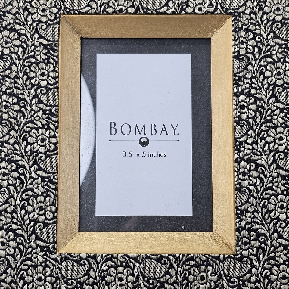 BOMBAY 3.5”x5” Picture Photo Frame Fabric Black and Bronze Hanging Frame | eBay