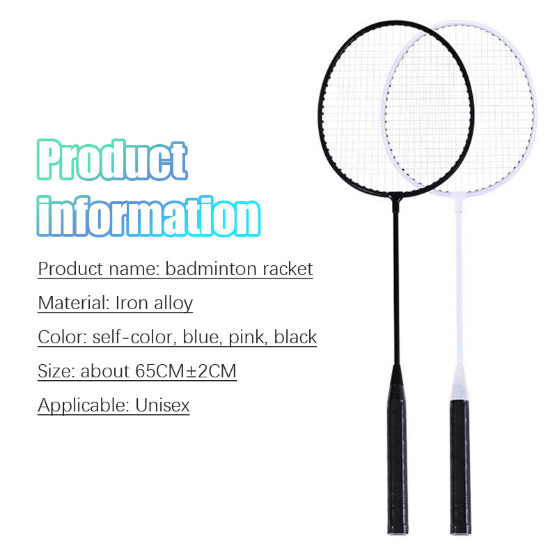 2pcs Badminton Racket Set Ultralight Split Ferro Alloy Adult Badminton ...