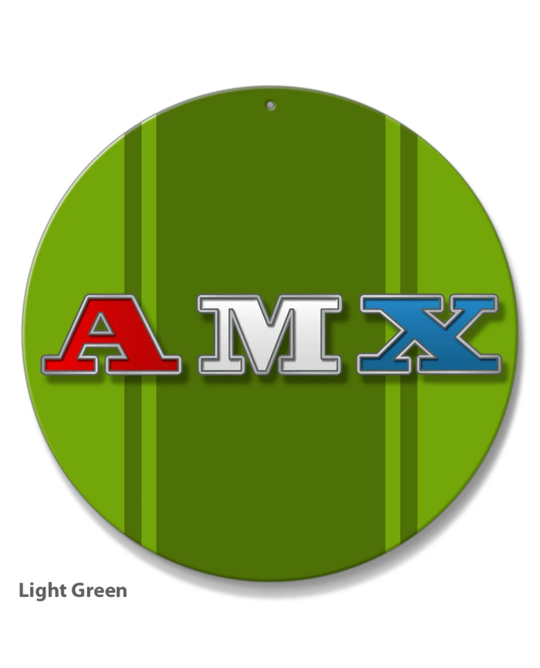 1971 - 1974 AMC AMX Emblem Novelty Round Aluminum Sign - 14 colors ...
