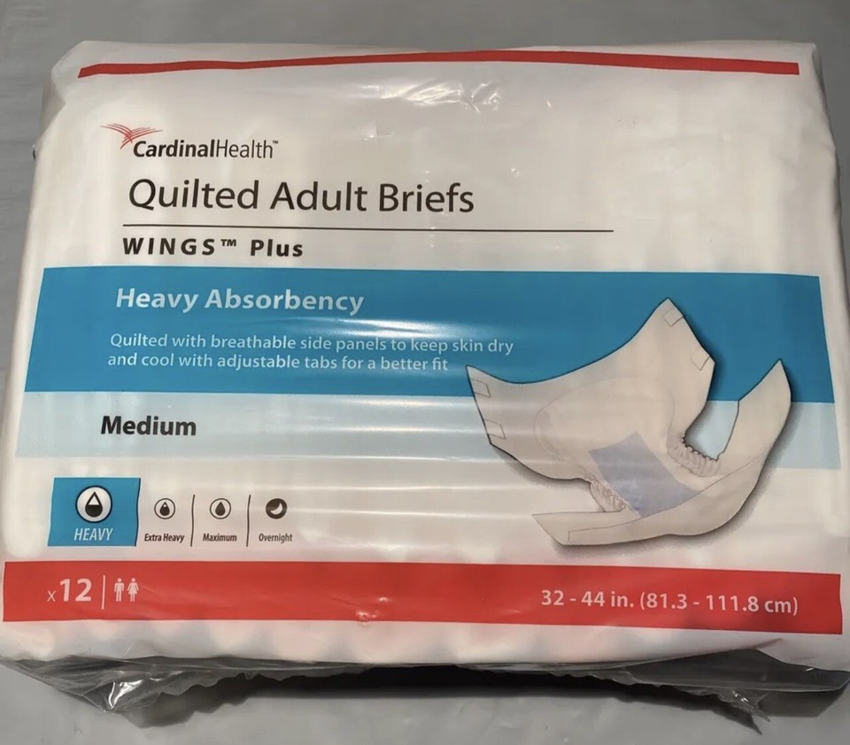 Cardinal Health Quilted Adult Diapers Disposable Incontinence Briefs ...