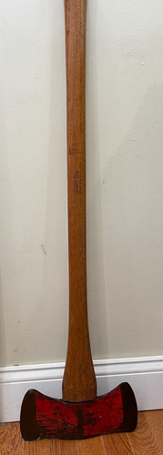 Vintage Kelly Wood Slasher 4lb Double Bit Axe 36" Sentry hickory handle ...