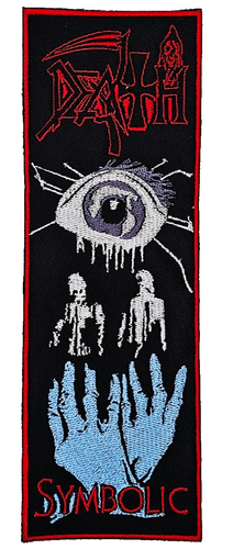 DEATH SYMBOLIC RED BORDER EMBROIDERED PATCH | eBay
