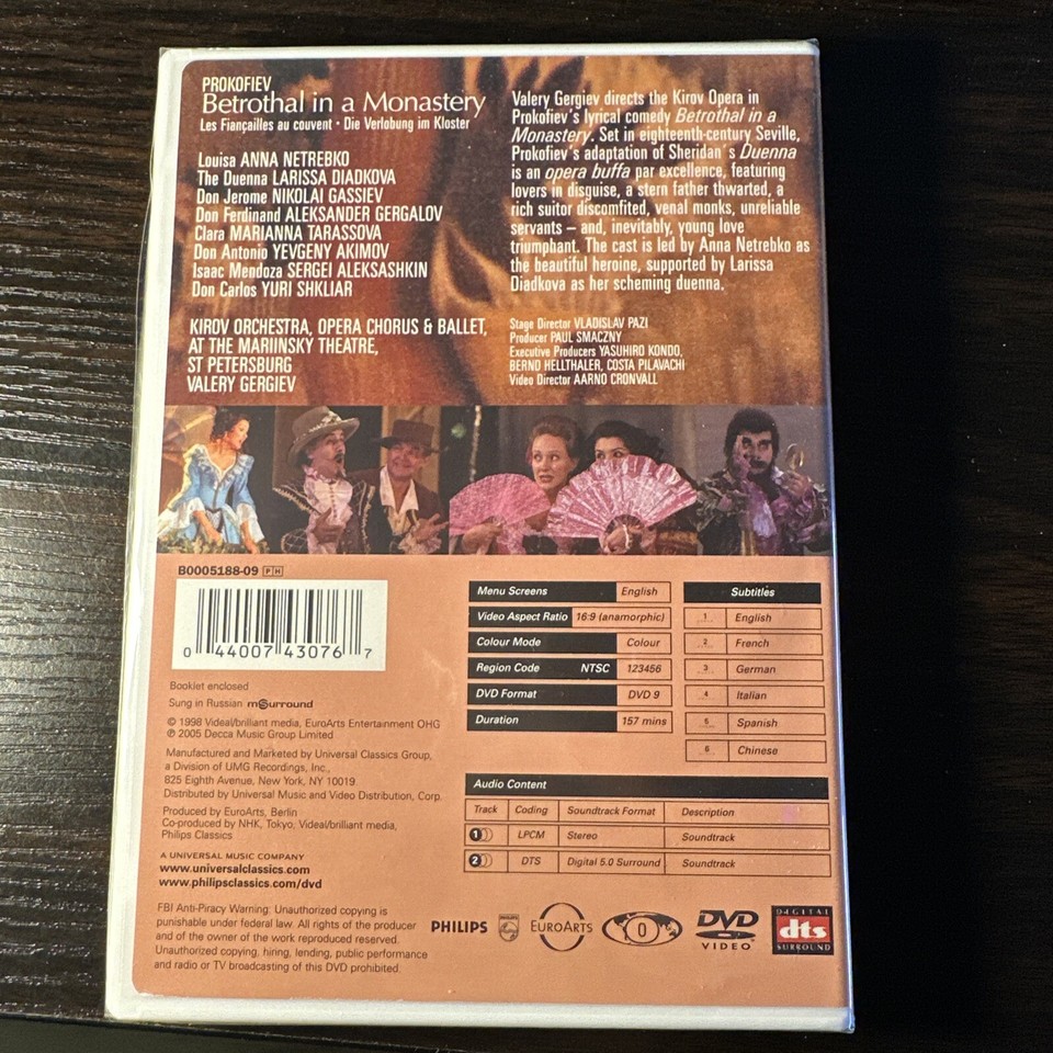 Betrothal in a Monastery DVD. 2005. Prokofiev. Disc is like new. Free ...
