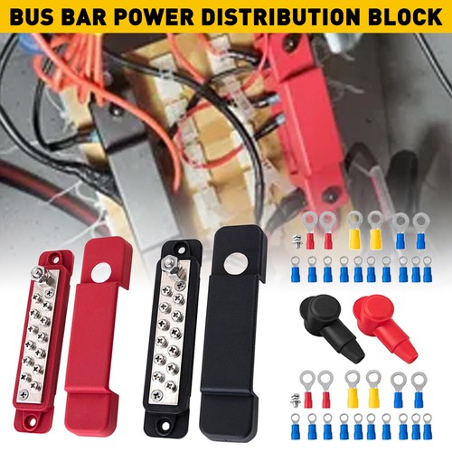 2Pc 12 Bus Way Bar Terminal Block 12V DC 180A Power Distribution Car ...