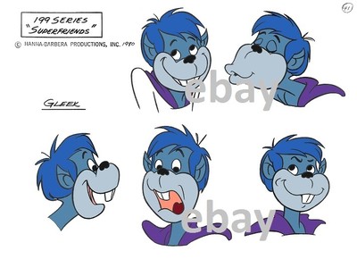 Super Friends GLEEK HEADS MODEL SHEET PRINT A Hanna Barbera Cartoon | eBay