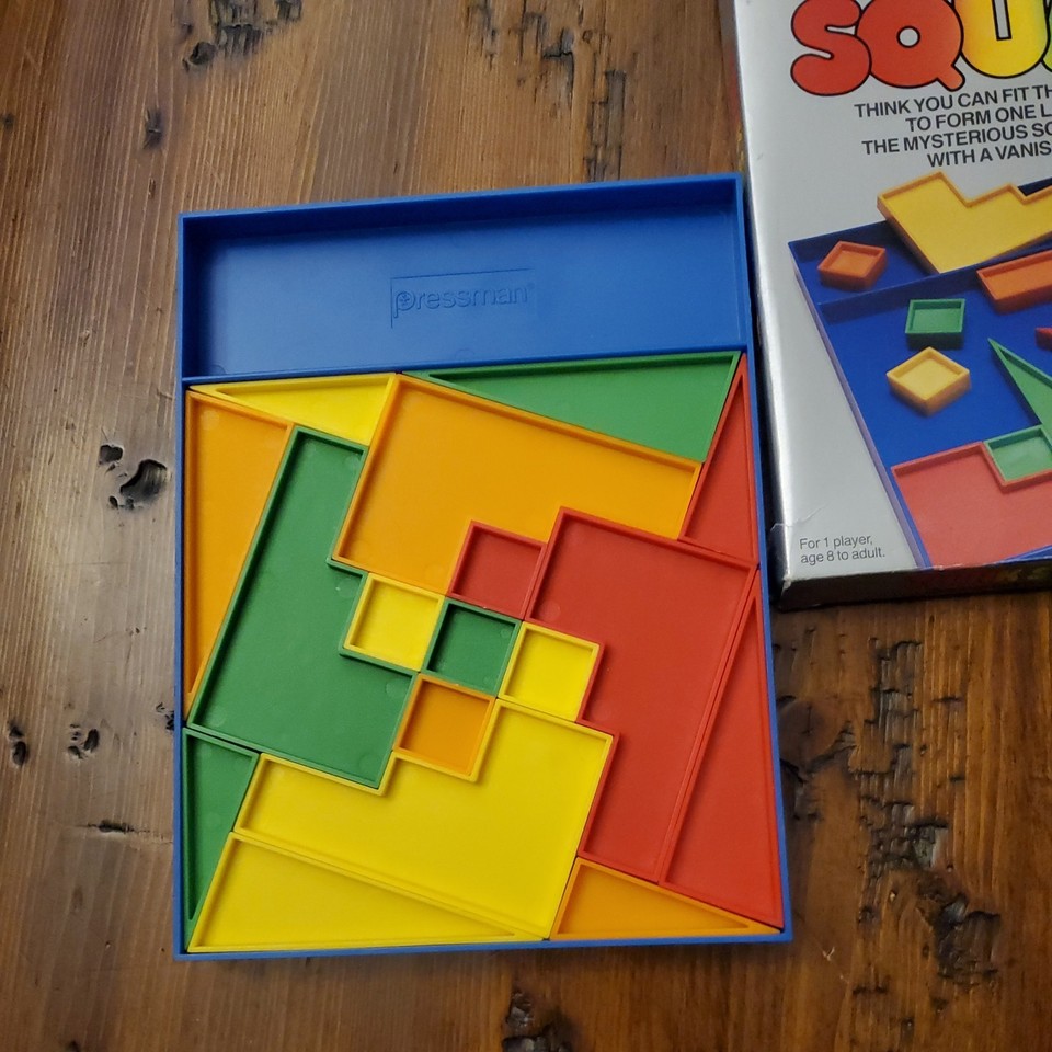 1988 Pressman Challenge Game Think Series THINK SQUARE Plastic Puzzle ...