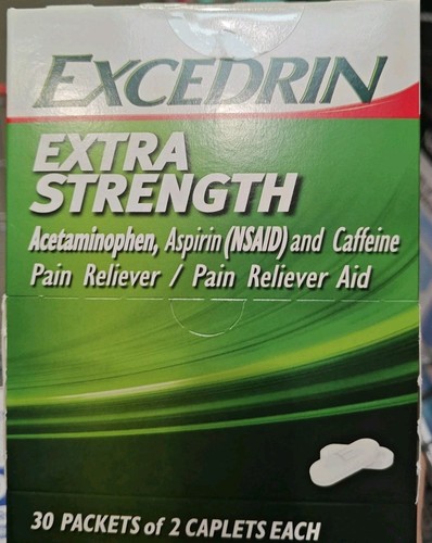 Excedrin Extra Strength for Pain Relief/ 30 Packets of 2 Caplets Exp 09 ...