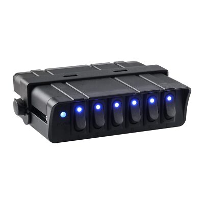 6 Gang Rocker Switch Box 90Amp 12V On/Off SPST Rocker Switch Panel with ...