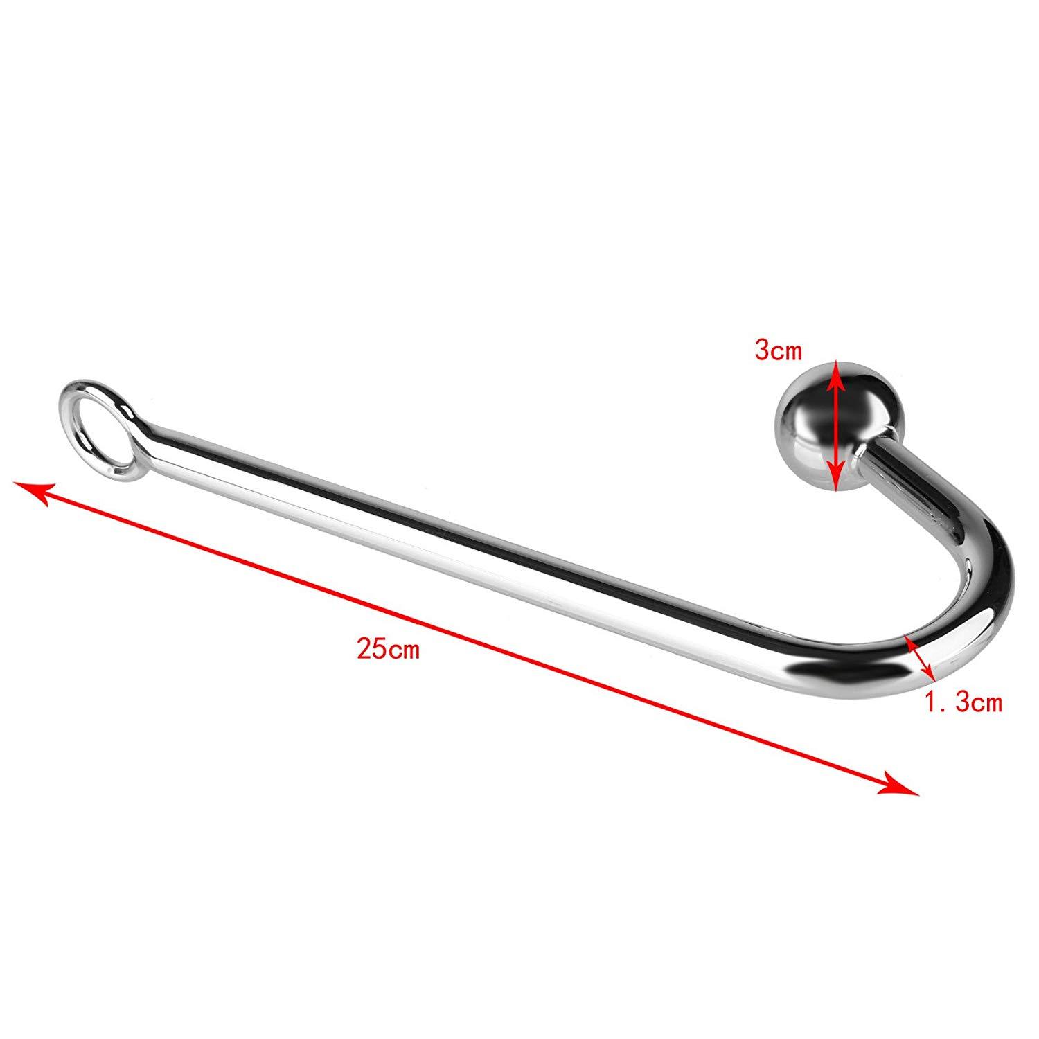 Stainless Steel Anal Butt Plug BALL-Hook Metal Anus Dildo-Sex-Toys for ...