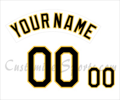 Baseball Pittsburgh Pirates Customized Number Kit for 1996-2000 Home ...