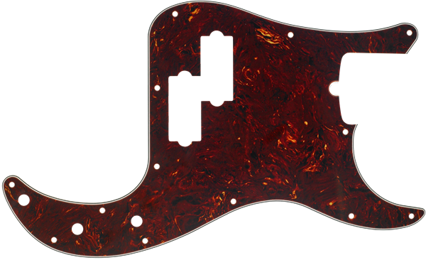 GENUINE FENDER PBASS TORTOISE SHELL PICKGUARD 13-HOLE 4-PLY PRECISION ...