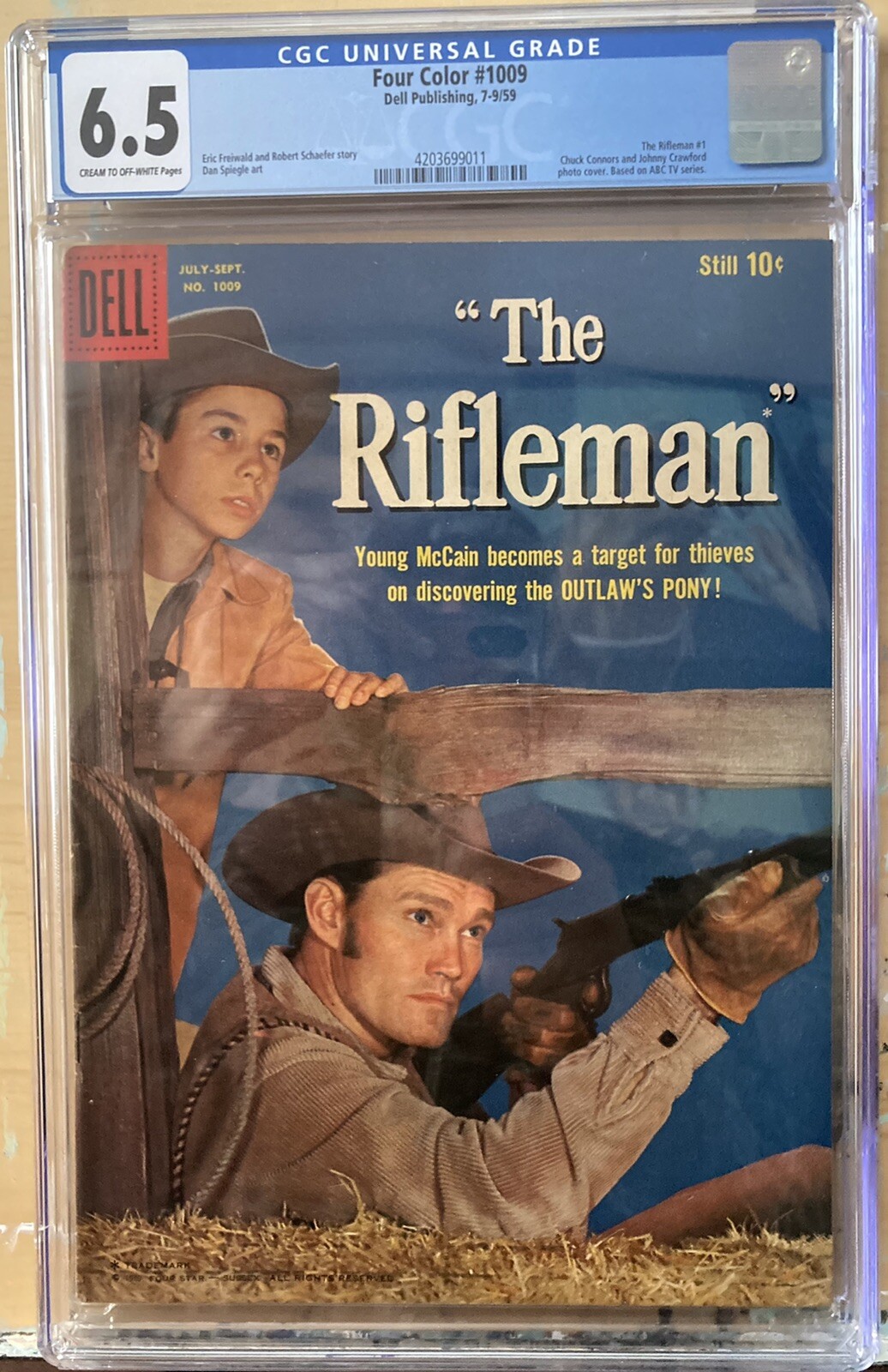 THE RIFLEMAN # 1 FOUR COLOR 1009 (DELL) CGC 6.5 CHUCK CONNERS - JOHNNY ...