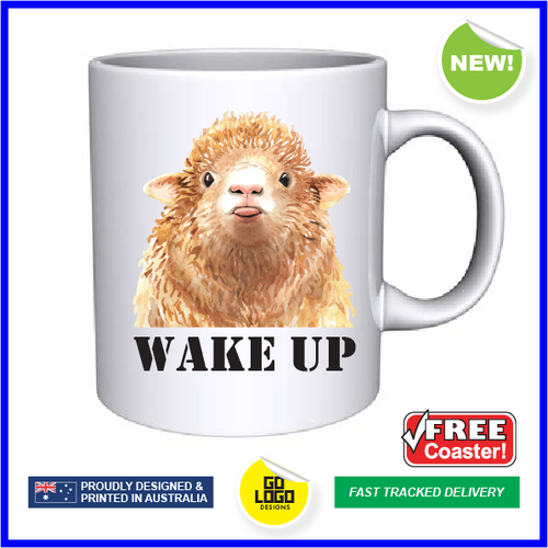 Funny Coffee Mug WAKE UP Sheep Sheeple Conspiracy Theory Tea Cup Dad ...