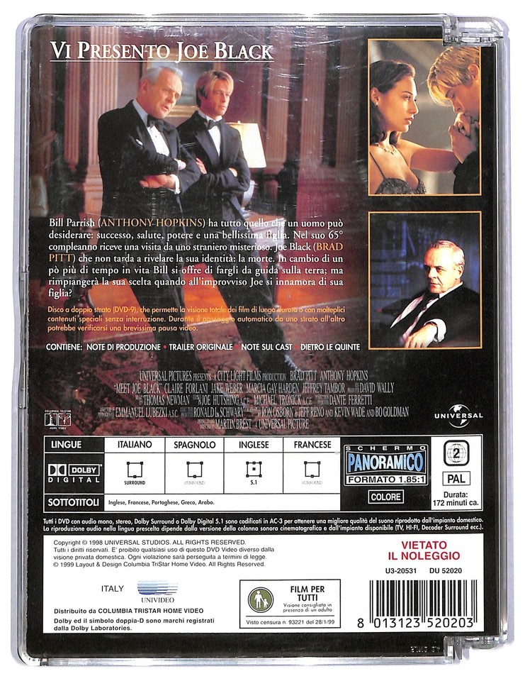 EBOND Vi Presento Joe Black DVD Sjbx D784630 | eBay
