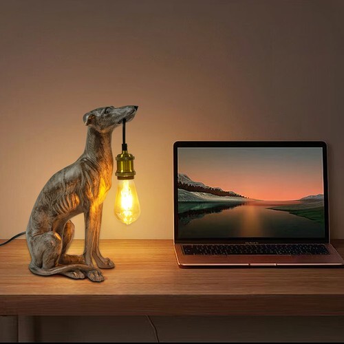 Rustic Dog Decoy Table Lamp Light Dog Desk Lamp Bedroom Offices ...