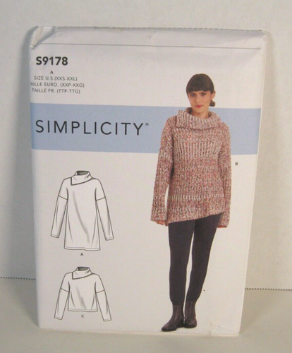 Simplicity 9178 Knit Tops & Tunics Pattern Misses' XXS-XXL (4-26) Uncut ...