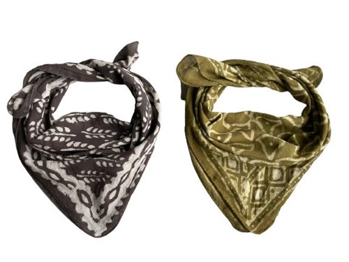 Bandana Scarf Set Of 2 Cotton Handkerchief Square Hanky Modern Head ...