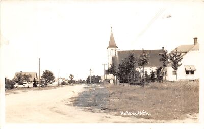 J62/ Kaleva Michigan RPPC Postcard c1940s Church Homes Main St 142 | eBay