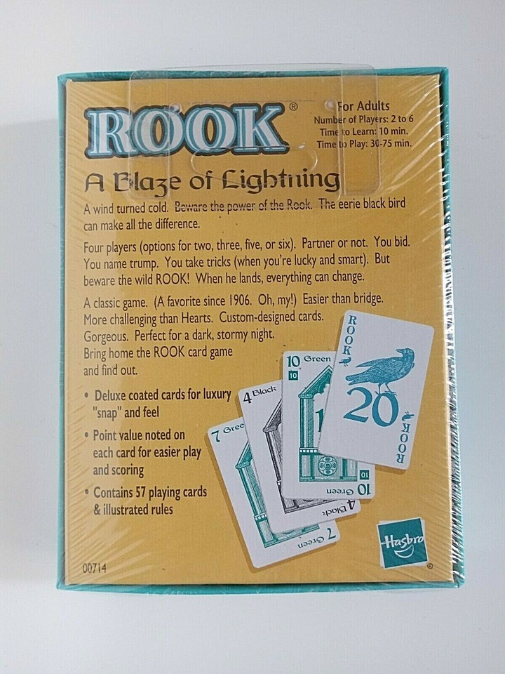 Rook Card Game Classic Parker Brothers Hasbro 2001 New Sealed Blue Box ...