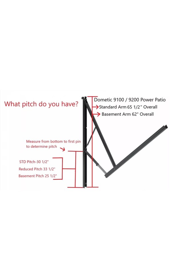 49 5/8" Dometic 9100 9200 Power Patio RV Awning Rafter Inner Drive Arm ...