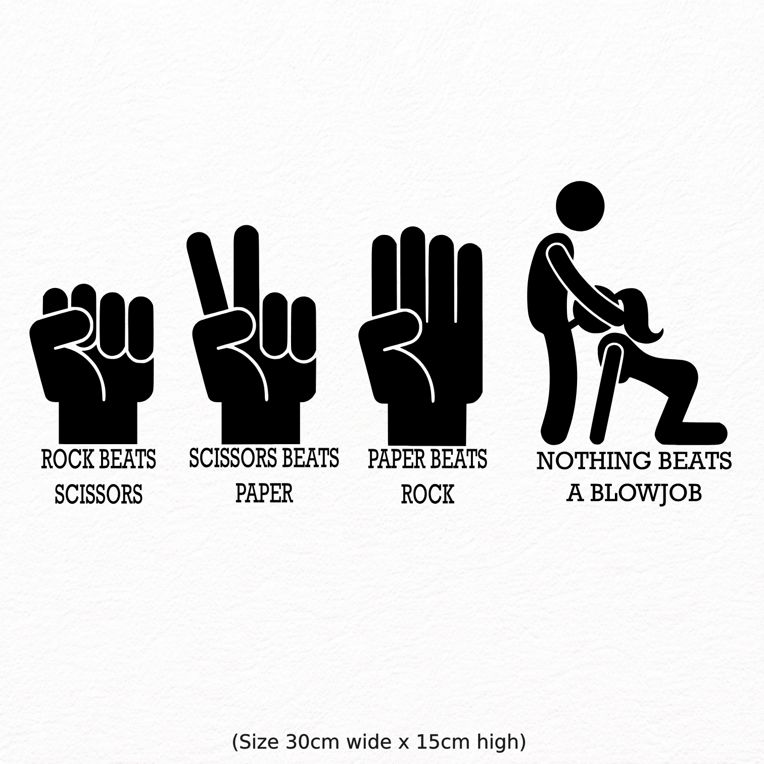 Funny Rude Vinyl Car Stickers Decals – Rock Paper Scissors Joke – Van ...