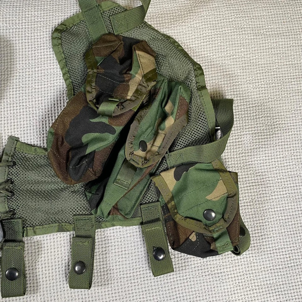 USGI Enhanced Load Bearing Vest LBV Woodland CAMO M81 Tactical LBV88 ...