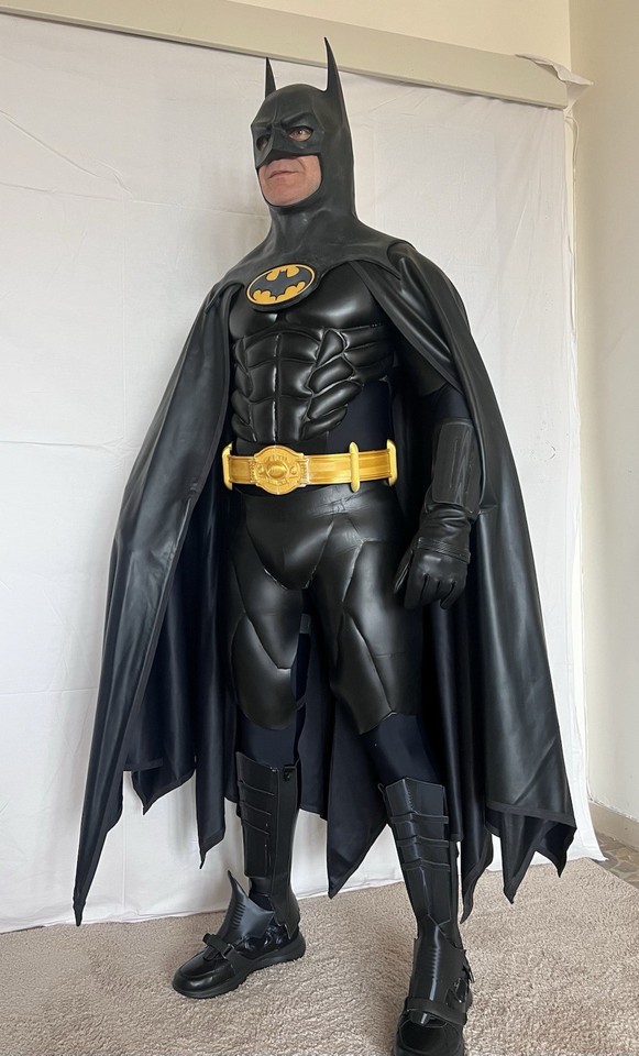 costume batman 1989 adulto Cosplay Bat Suit Keaton Burton Halloween ...