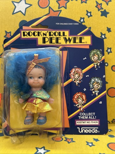 Vintage Uneeda Rock N Roll Pee Wee Blue Hair Doll New in Package ...