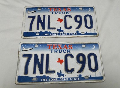 Vintage 2004 Texas Truck Space Shuttle License Plates Matched Pair Set ...