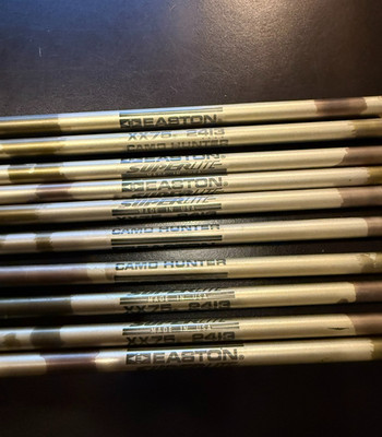 Easton XX75 Camo Hunter 2413 Aluminum Arrow Shafts w/ Nocks and Inserts ...