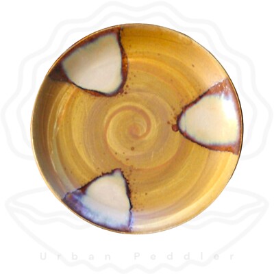 SANGO Splash Salad Plate*Tan Drip Glaze*4951*Stoneware Contemporary ...