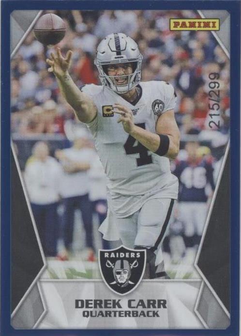 2020 Panini NFL Sticker & Card Collection - Derek Carr #29 Blue /299 ...