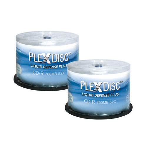 50 PC Plexdisc 52x 700 MB Cd-r Water Resistant White Inkjet Printable ...