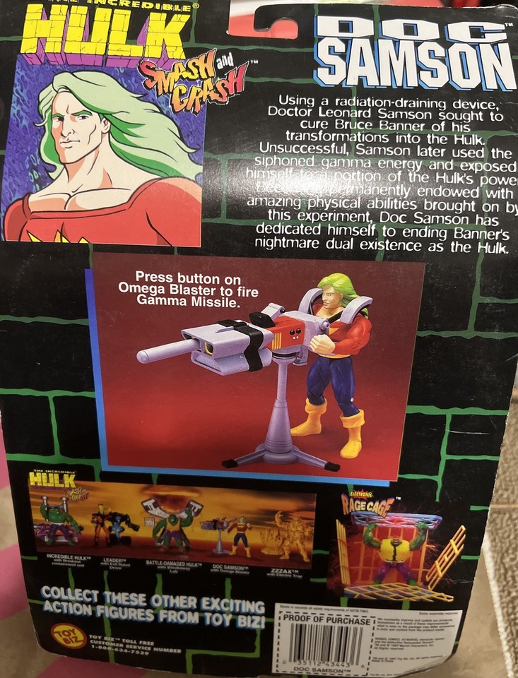 1997 The Incredible Hulk Smash and Crash Doc Samson Toy Biz Action ...