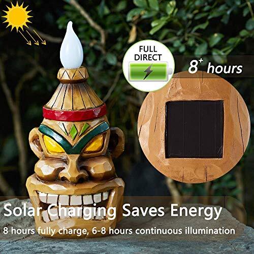 Tiki Touch Outdoor Decorsolar Tiki Torches Figurine With Flickering ...