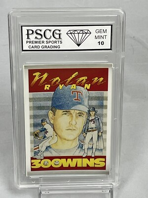 1990 Nolan Ryan 5000K 300 Wins 6 No Hitters Promo Card GRADED PSCG 10 ...